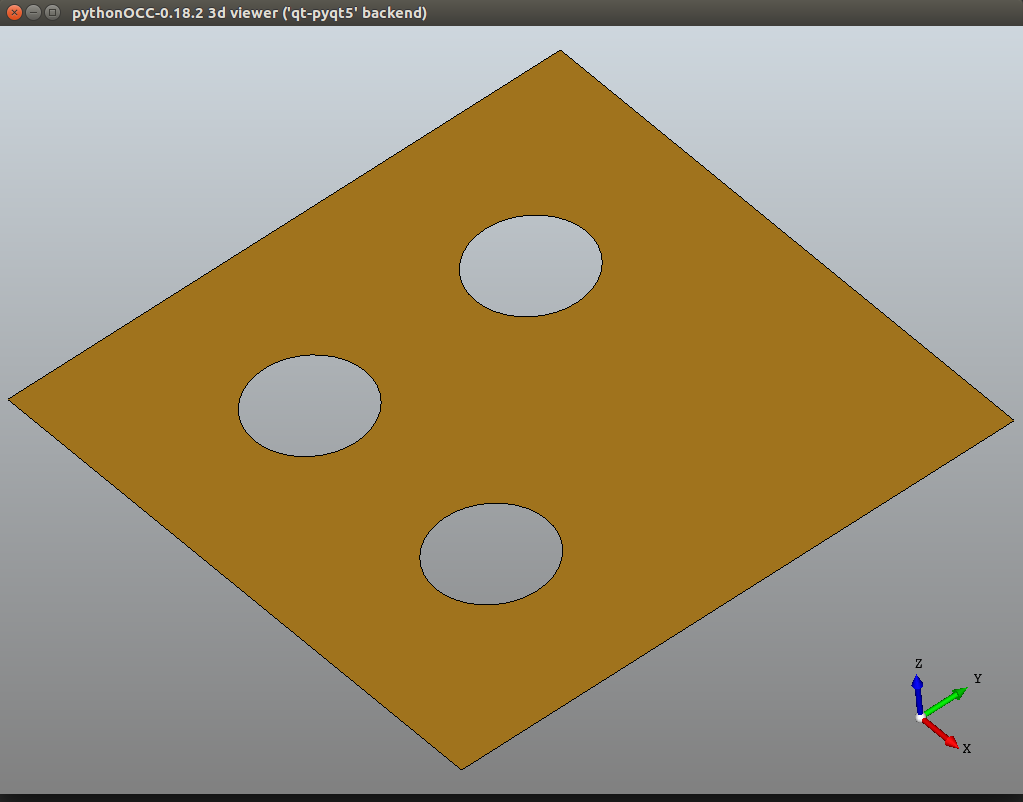 PythonOCC基础使用：面打孔(holes in face)_occ makeface-CSDN博客