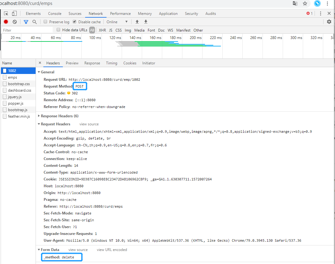 【SpringBoot的坑】Restful请求报错Request method 'POST' not supported，HiddenHttpMethodFilter无法将POST转换为PUT ...