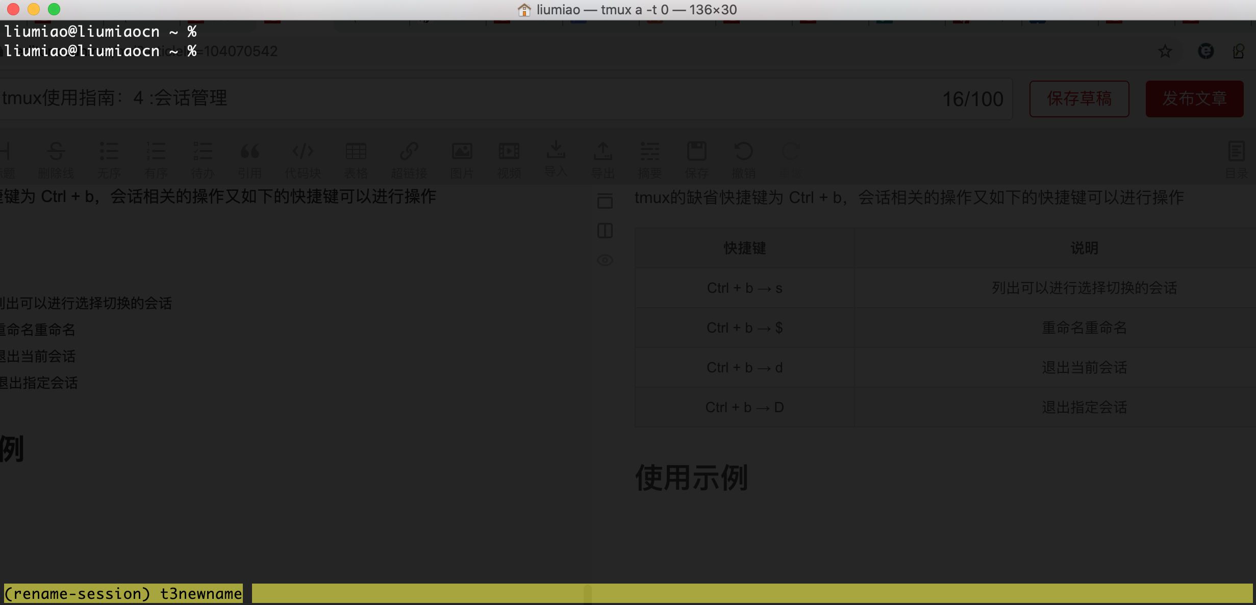 tmux使用指南：4 :会话管理_no server running on /private/tmp/tmux-501/default-CSDN博客