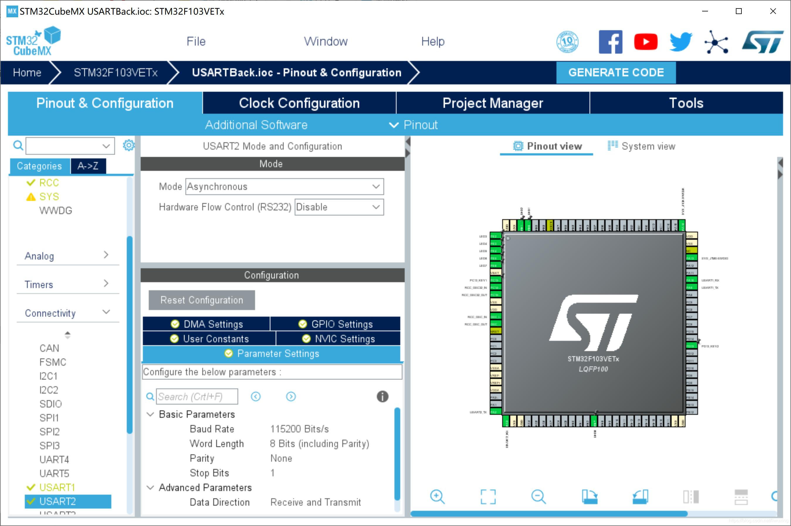 Cubemx完成stm32f103双串口485收发透传多个串口透传实验 Csdn博客