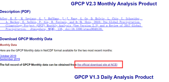 下载GPCP全球月降水量数据-CSDN博客