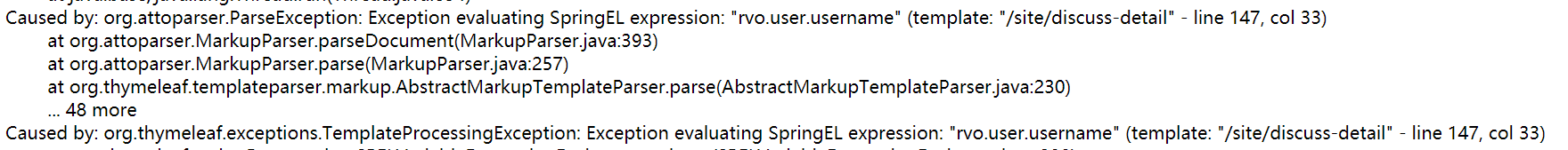 org.attoparser.ParseException: Exception evaluating SpringEL expression: "rvo.user.username ...
