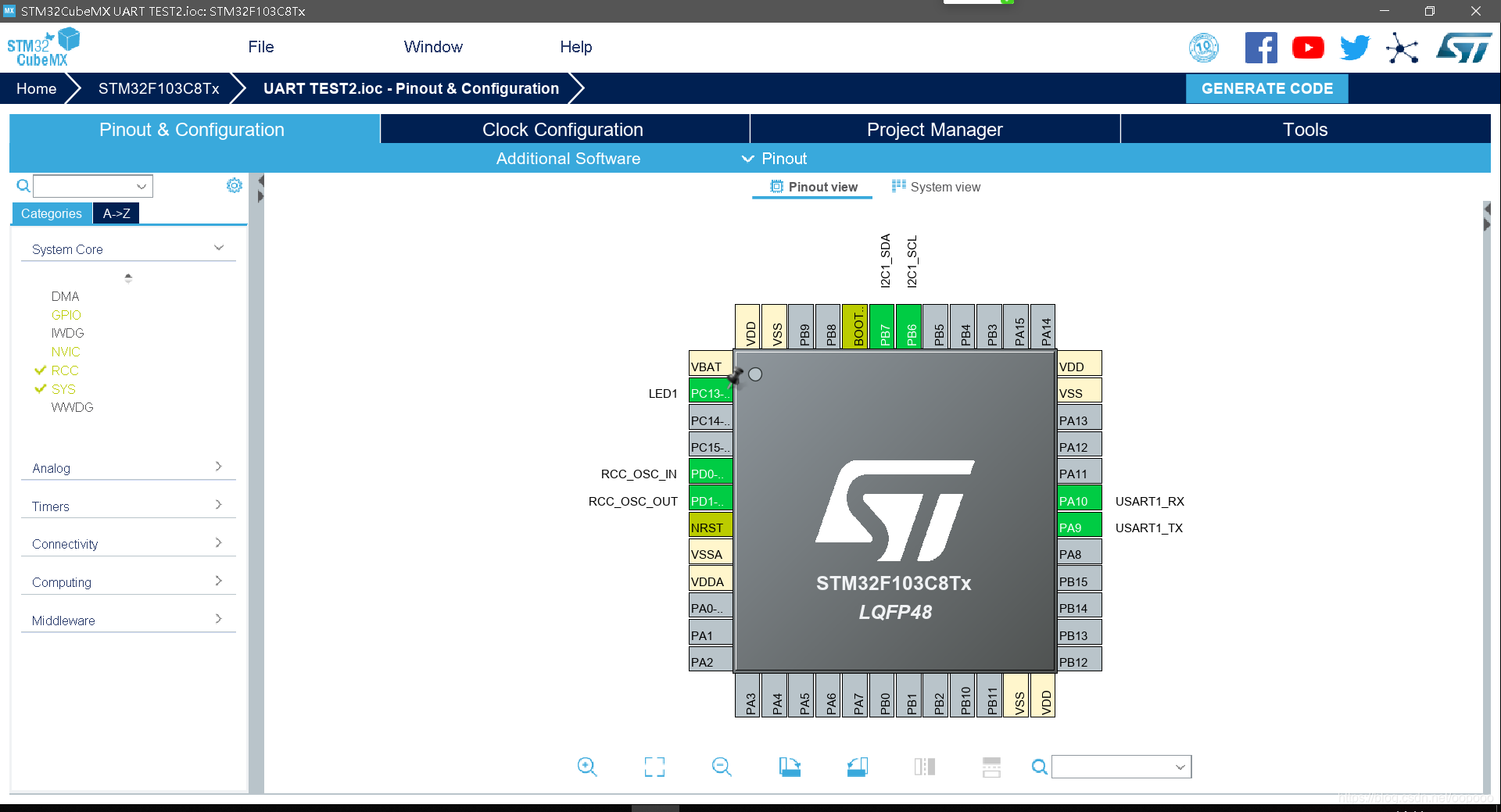 Stm32f103c8t6 串口中断收发程序测试stm32 如何判断串口有没有接收中断 Csdn博客
