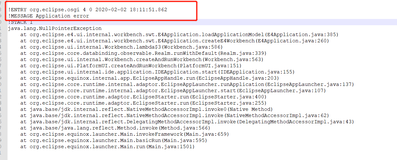 关于eclipse启动报错，an error has occurred.see the log file，日志报：!MESSAGE Application error_dm管理工具报错 ...