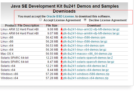 在oracle.com上下载Sorry! In order to download products from Oracle ...
