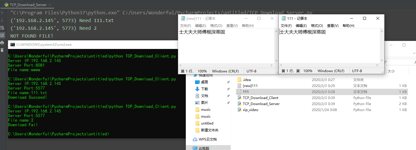 Python语言使用socket实现tcp协议的客户端与服务器端，实现文件下载器功能python实现tcp文件传输 Csdn博客