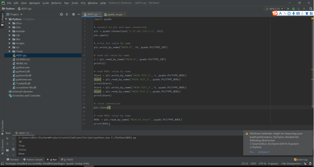 Python与倍福(Beckhoff)ADS通讯（会不断更新）_python 如何知道倍福plc是否在线-CSDN博客