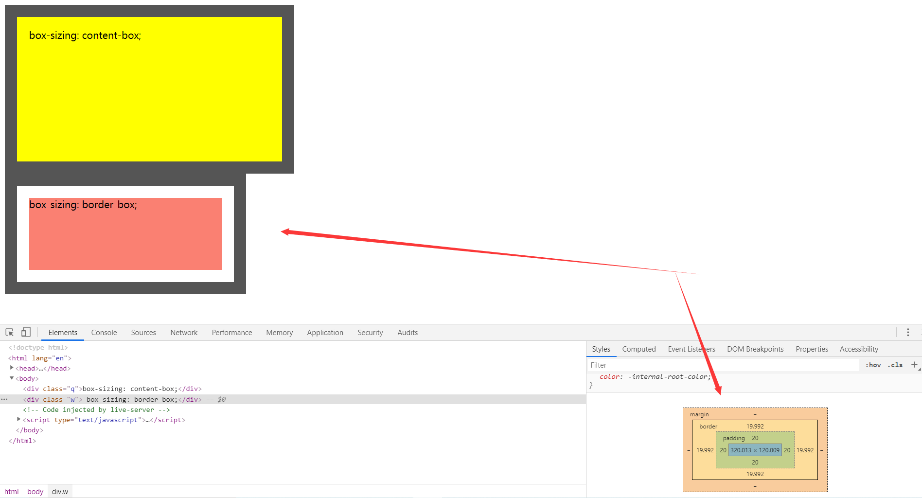 box-sizing控制盒模型大小_修改bix-sizing中width和height属性,使得box-sizing类的元素内容大小与c-CSDN博客