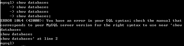 MySQL使用cmd输入show databases没有反应_show databases没反应-CSDN博客
