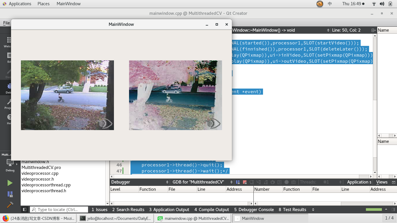 用QThread及QObject的movetothread两种多线程方法实现在QT控件上播放opencv视频_qt opencv 视频 播放 线程-CSDN博客