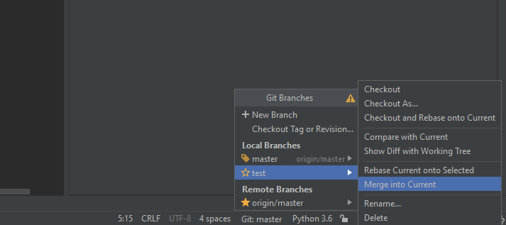 pycharm里使用git，github全部流程之创建分支与合并分支_pucharm上的分支是什么意思-CSDN博客