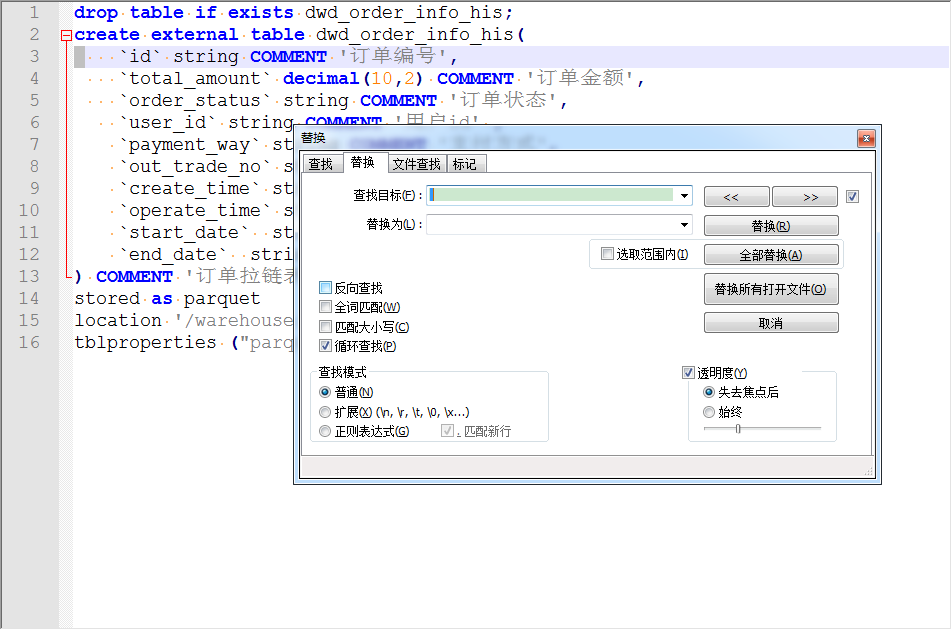 FAILED: ParseException line 2:0 character ' ' not supported here line 2:1 character ' ' not ...