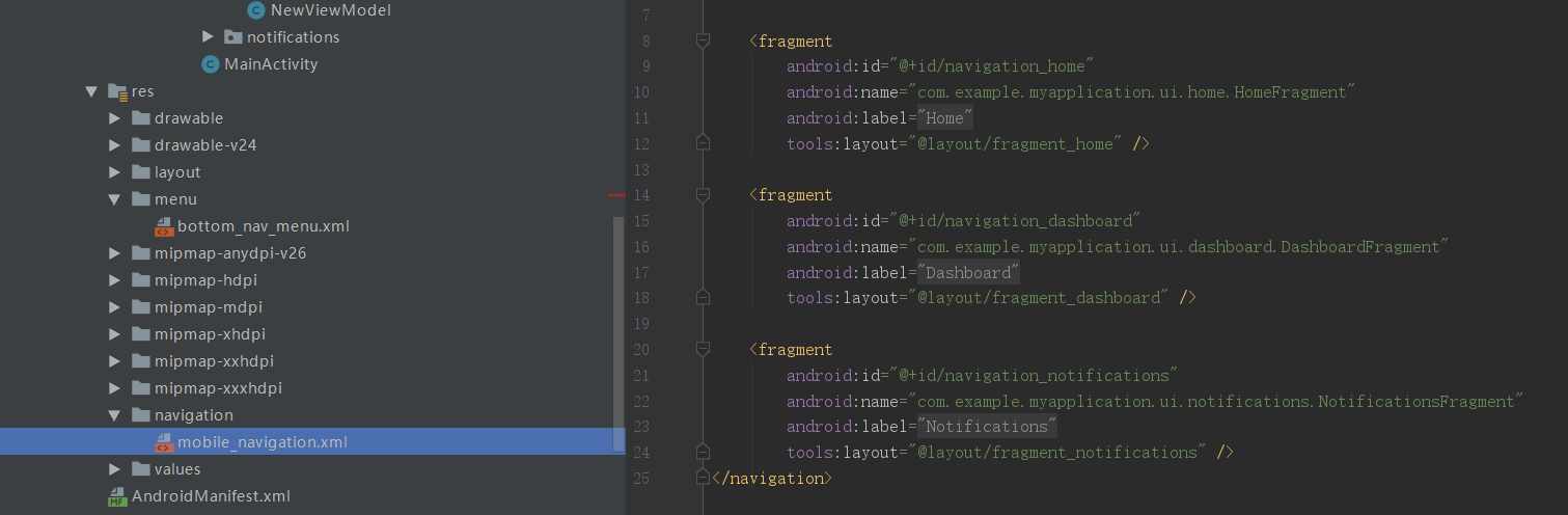 给Android Studio自带Bottom Navigation Activity模板添加一个导航栏-CSDN博客