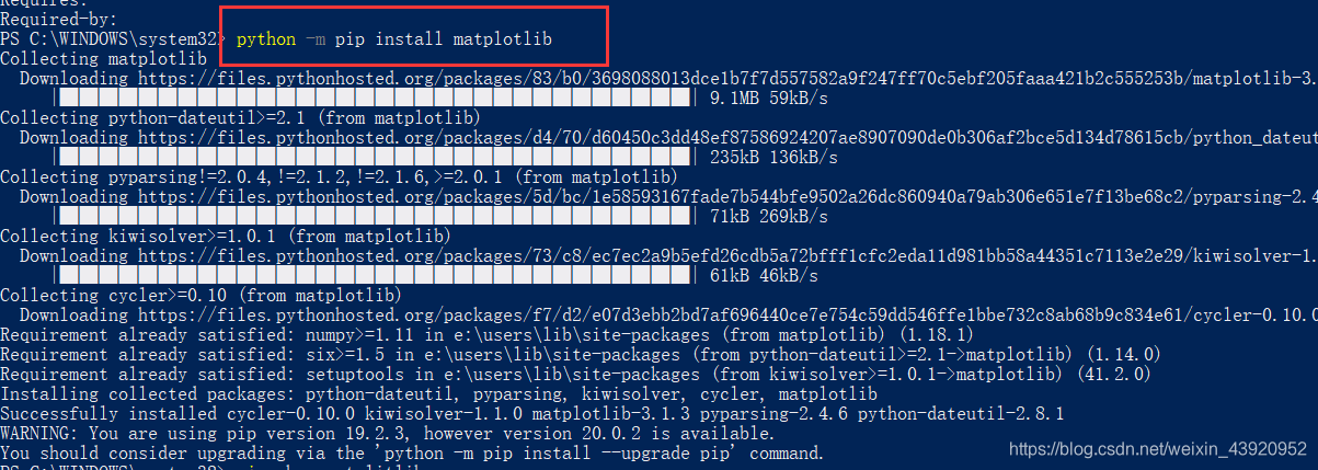Python中numpy库的安装与matplotlib库的安装超简单如何在python环境中安装了numpy和matplotlib库 Csdn博客