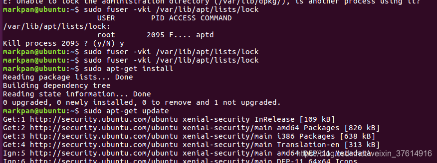 解决e Unable To Lock Directory Varlibaptlistsubuntu提示unable To Lock Directory Csdn博客 3768