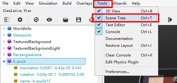 Webots下关于Scene Tree(场景树)和首选项的介绍-CSDN博客