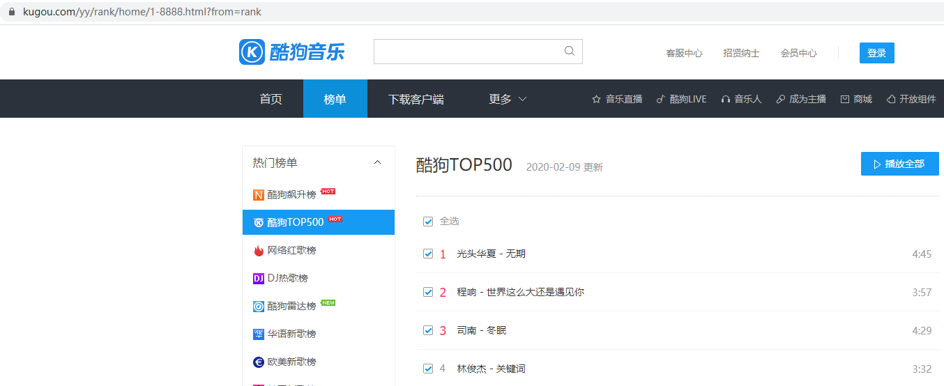 Python爬虫 爬取酷狗音乐top榜python爬虫之爬取酷狗音乐歌曲 Csdn博客 