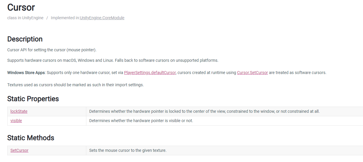 Unity Cursor的静态属性与静态方法（更改鼠标样式）_cursor.lockstate = cursorlockmode.none;-CSDN博客