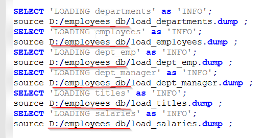 windows下mysql 导入employees.sql步骤_2、导入数据库(数据库样本employees.sql)-CSDN博客