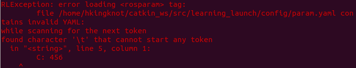 ROS执行YAML文件出现RLException_rlexception: tag is missing required attrib-CSDN博客