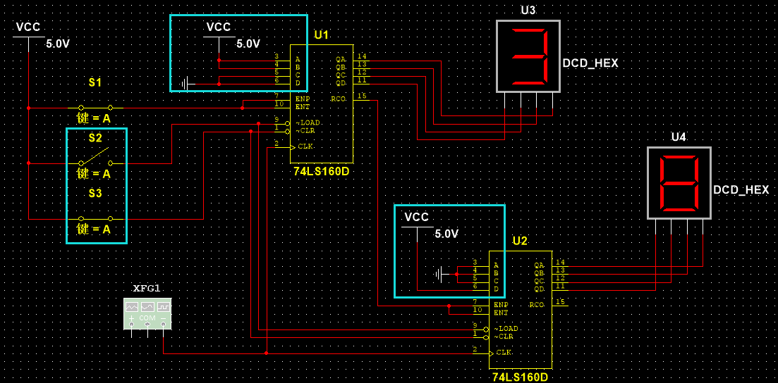74LS160（两个）驱动数码管显示两位十进制数_用74ls160加法计数器显示指定两位数-CSDN博客