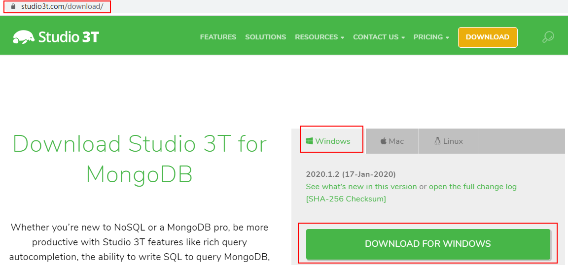 windows系统下Studio3T下载与安装_3t如何下载-CSDN博客