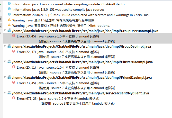三步解决IDEA java-source1.5不支持diamond运算符而无法编译的问题_java: -source1.5中不支持 diamond-CSDN博客