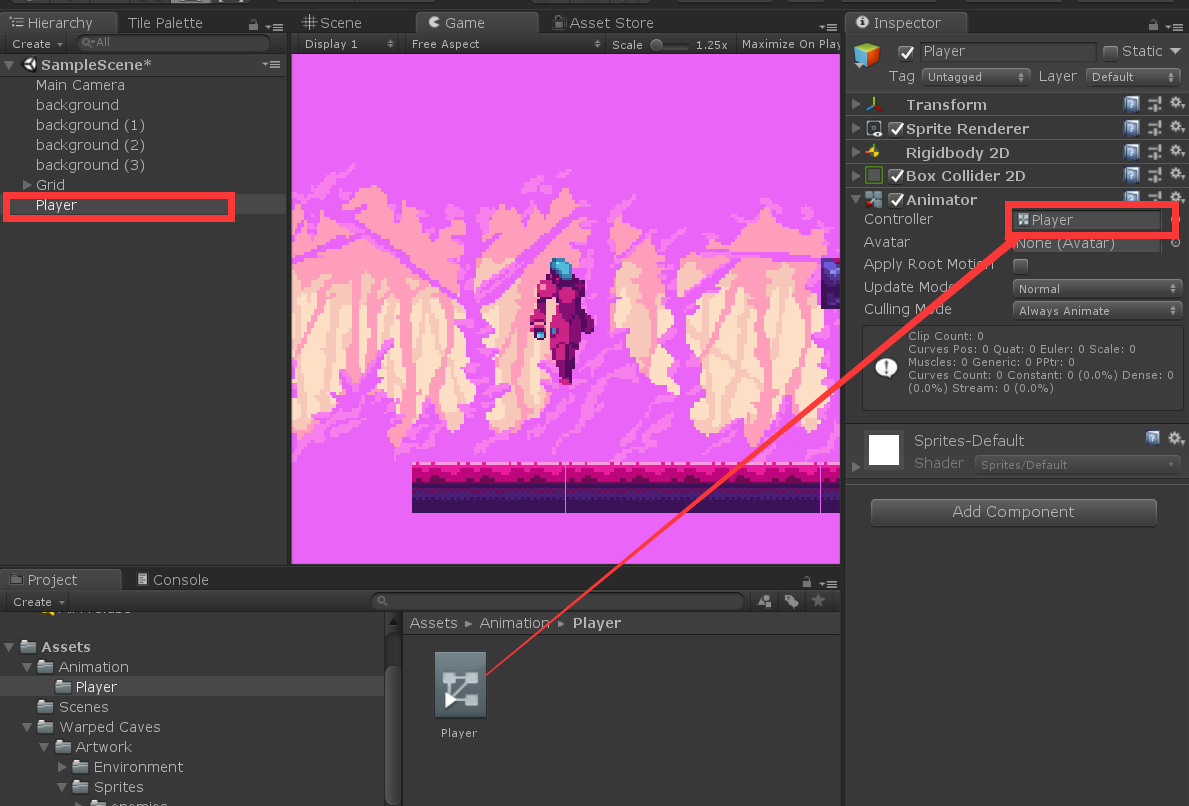 unity2D学习（5）为角色添加动画_unity2d如何把animation里面的添加到animator-CSDN博客