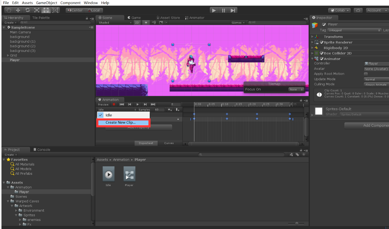 unity2D学习（5）为角色添加动画_unity2d如何把animation里面的添加到animator-CSDN博客