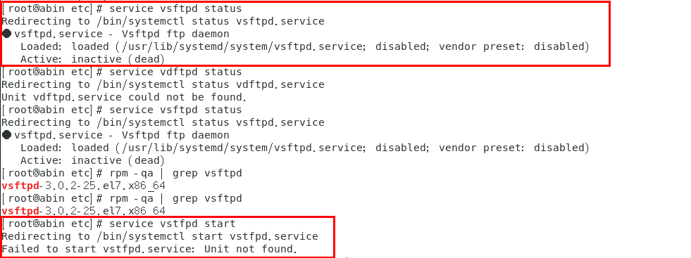 【Linux】service vstfpd start：Failed to start vstfpd.service: Unit not found._failed to start ...