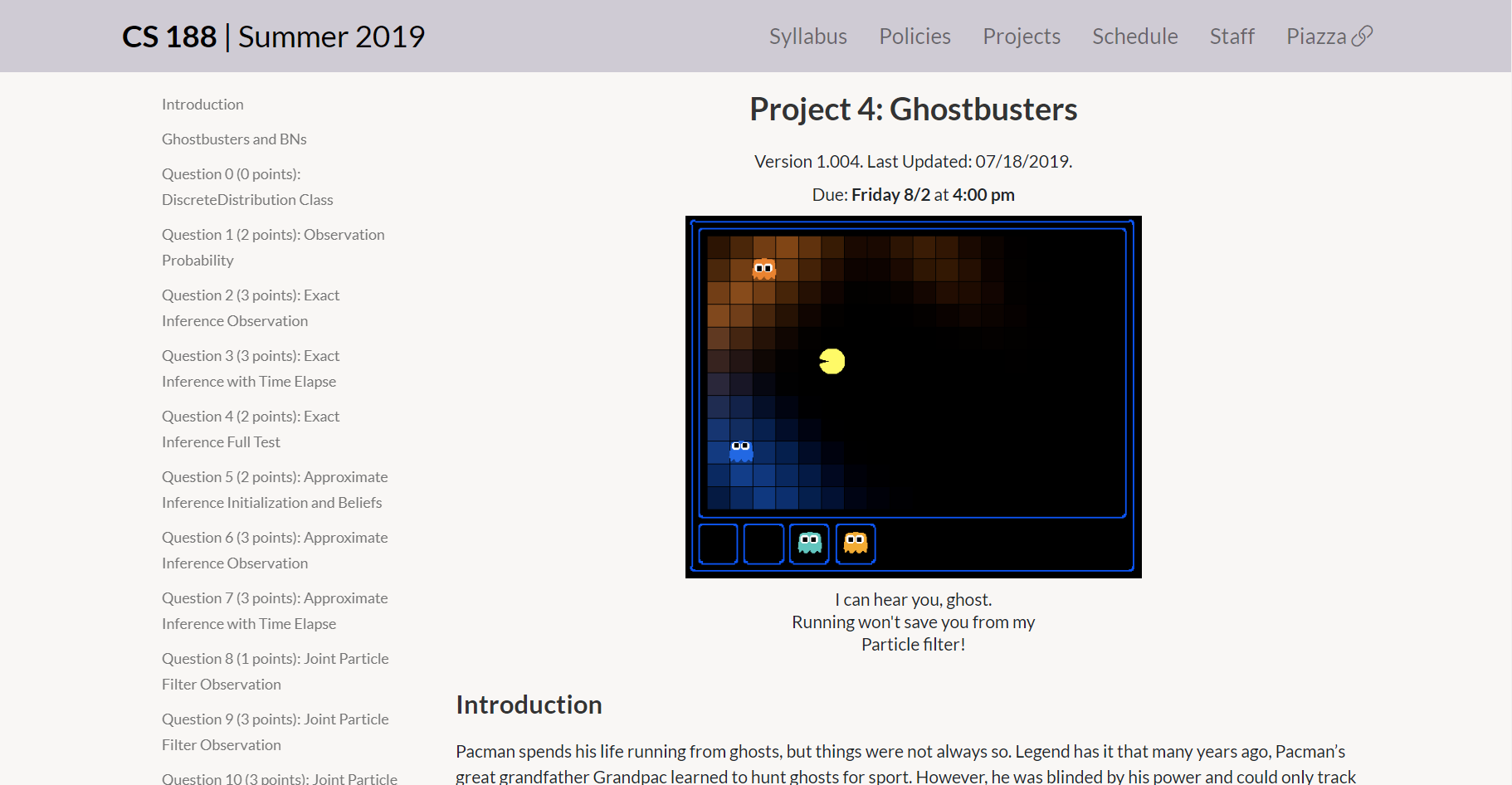 UC Berkeley CS188 人工智能导论作业(2019Summer Ver.)_cs188 project5-CSDN博客