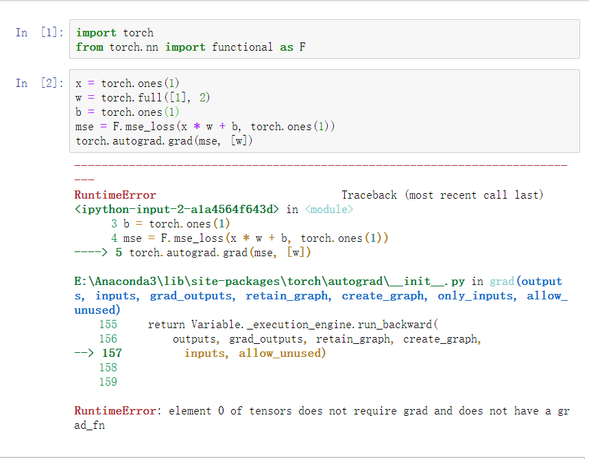 pyTorch使用autograd.grad报错element 0 of tensors does not require grad and does not have a grad_fn ...