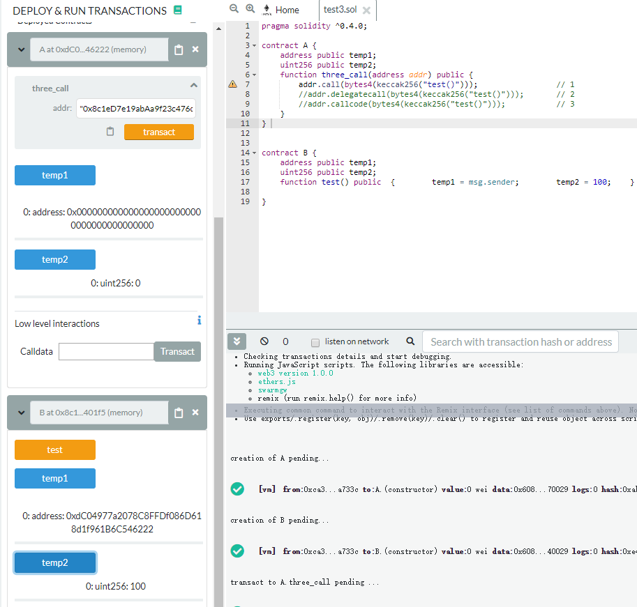 图文并茂详细介绍Solidity的三种合约间的调用方式 call、delegatecall 和 callcode_call 和delegatecall-CSDN博客