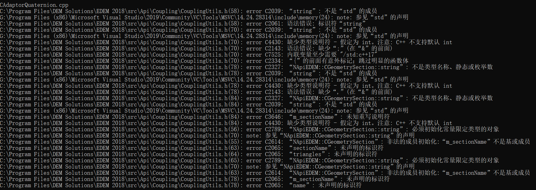 ＜EDEM CFD案例01＞EDEM2018 + FLUENT19.2 Coupling Interface Compiling_setscales": 不是 "napiedem ...