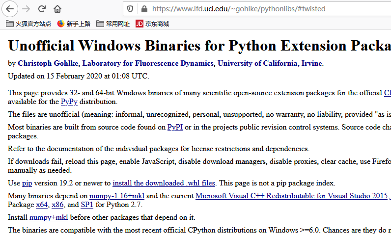 Python 工具 之 Scrapy 环境搭建（Twisted插件下载安装），以及 Scrapy 框架的简单使用说明_twisted安装-CSDN博客