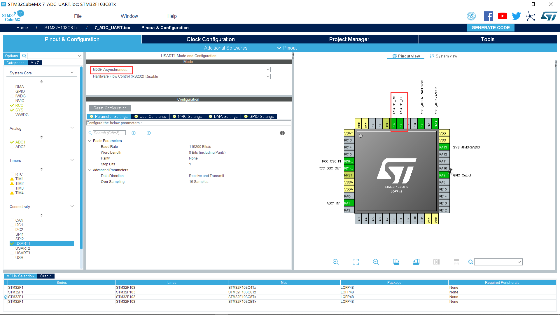 STM32 HAL库 CubeMX教程（七）ADC电压采集串口输出_用stm32f103的adc功能,采集电位器电压输出,并打印到串口-CSDN博客