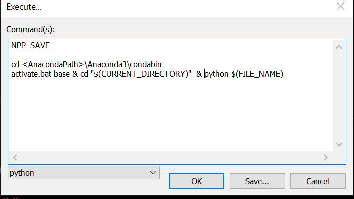 Anaconda3环境path与notepad++的NppExec插件激活环境与快速运行python脚本与matlab脚本,c代码_call activate base-CSDN博客