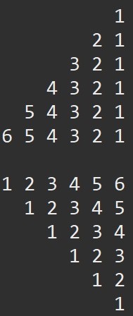 第五章第十八题（使用循环语句打印4个图案）(Display four patterns using loops)_编写四个独立的程序打印下面的 ...