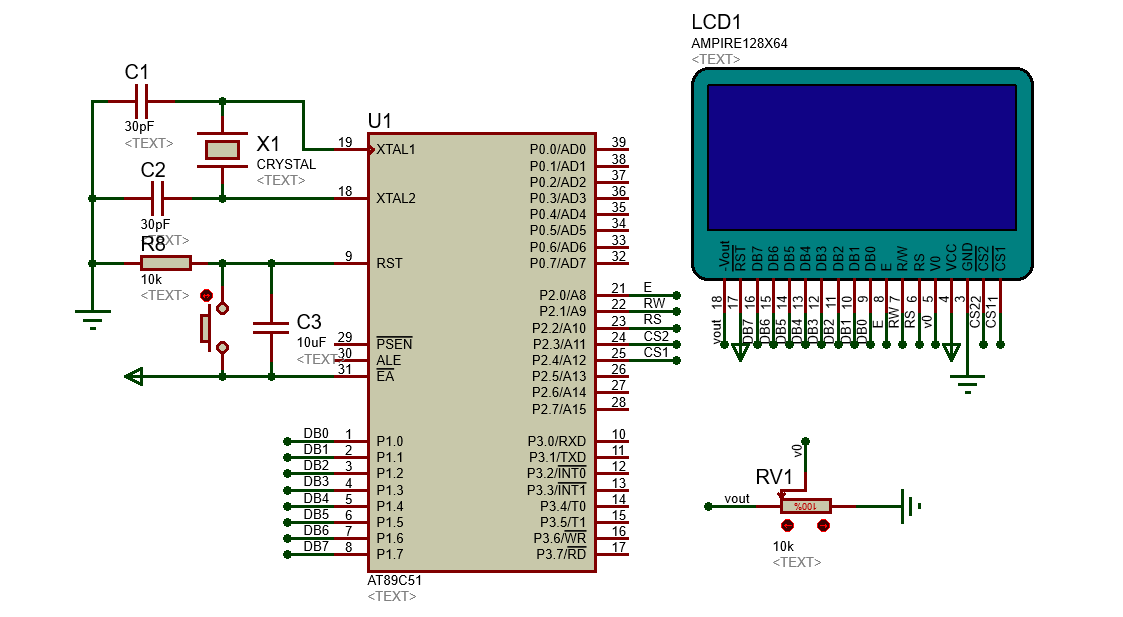 单片机控制12864液晶显示屏静态显示（含仿真文件和代码）_单片机控制12864液晶显示器程序-CSDN博客