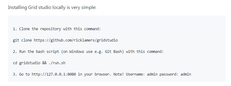 Instalación de Grid Studio - programador clic