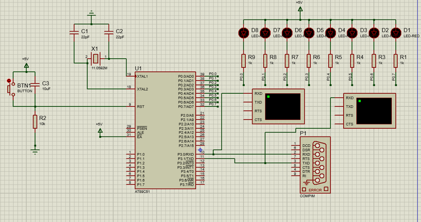 Proteus的51单片机串口通信_proteus串口元件-CSDN博客