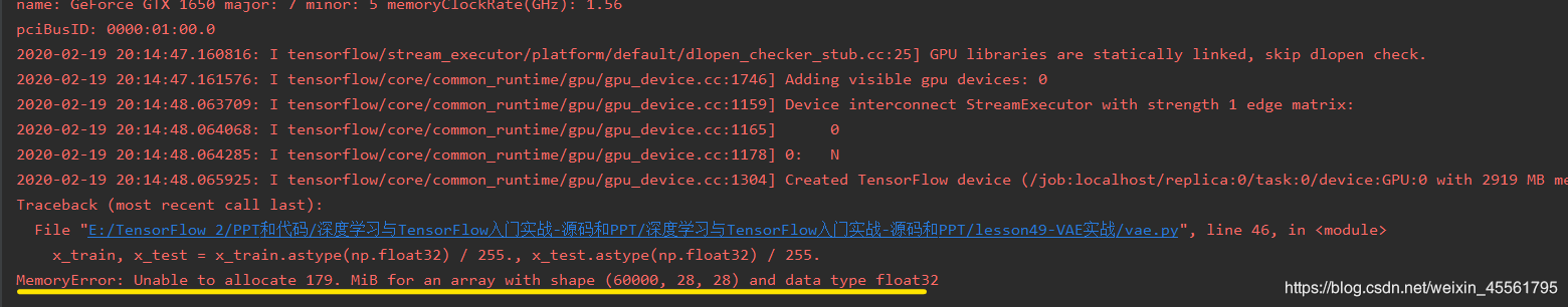 Memoryerror Unable To Allocate Array With Shape 60000 28 28 And Data Type Float 32等类似情况