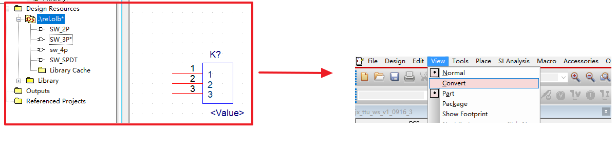 orcad how to create a convert view, a variety of components with ...