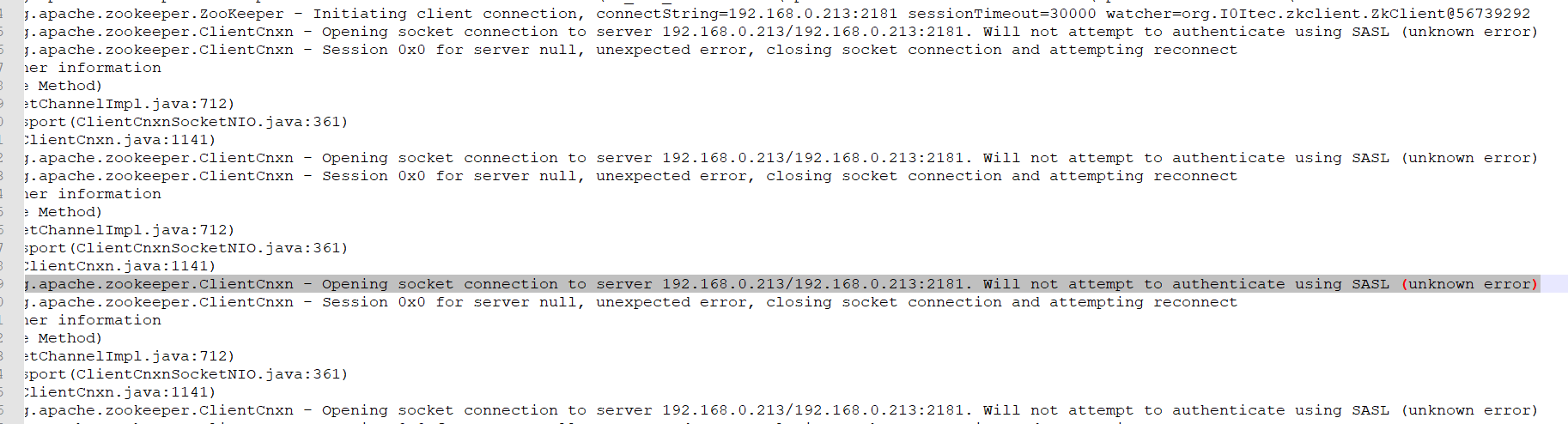 org.apache.zookeeper.ClientCnxn - Opening socket connection to server_[clientcnxn.main ...