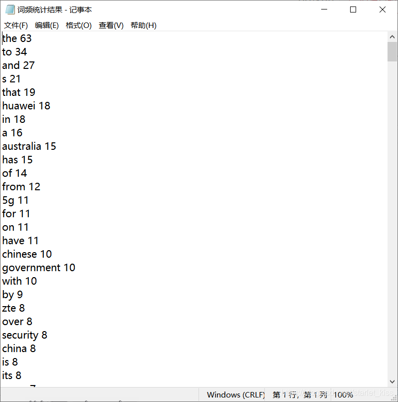 利用python实现词频统计(自然语言处理)python词频统计实验模板 Csdn博客 4003