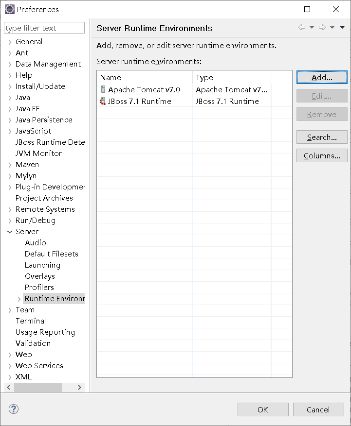 在JavaEE里面添加JBoss 运行环境时，New Server Runtime Environment 里面找不到JBoss ...