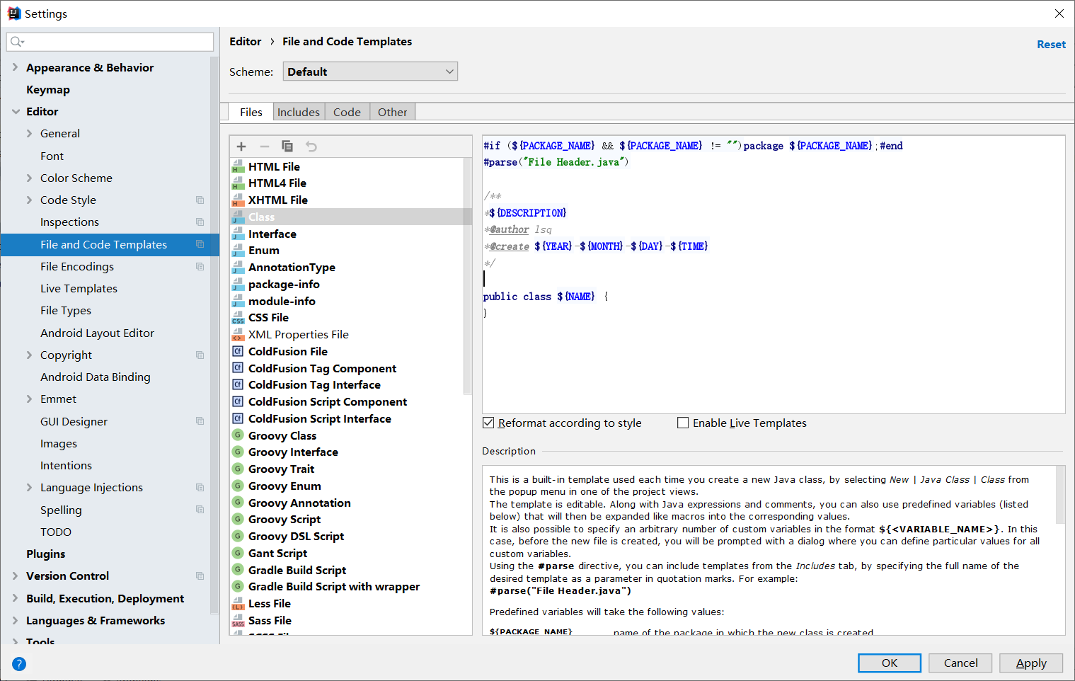 idea 自定义代码模板之File and Code Templates-CSDN博客