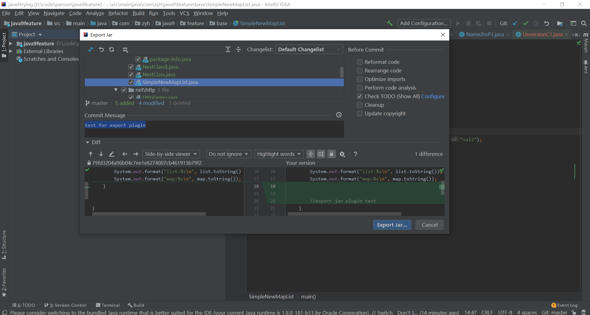 Intellij IDEA中Handy Export Jar插件支持从local changes导出jar-CSDN博客