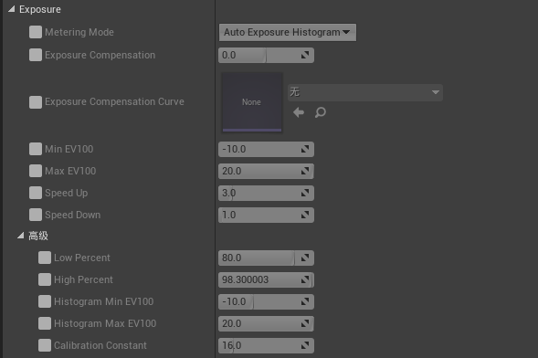 UE4-（场景）后期盒子（PostProcessVolume）之Exposure自动曝光_min ev100-CSDN博客
