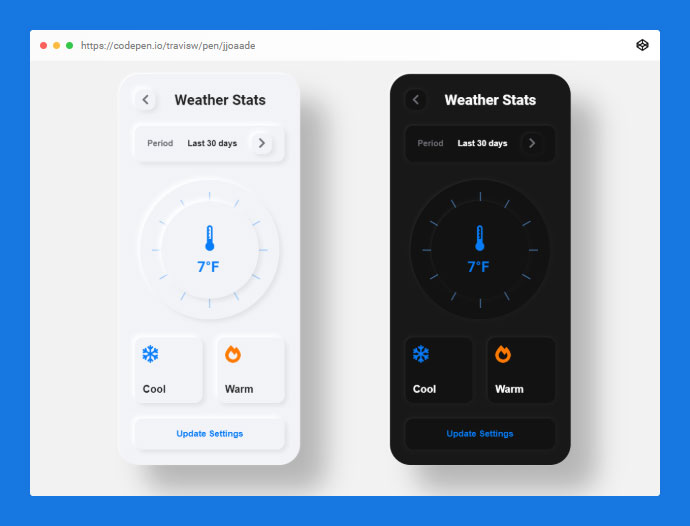 新拟态 (Neumorphism / soft ui) UI CSS设计示例分享_Truda.的博客-CSDN博客_新拟态ui